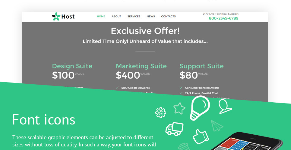 Hosting Responsive Website Template 57981 Templatemonster