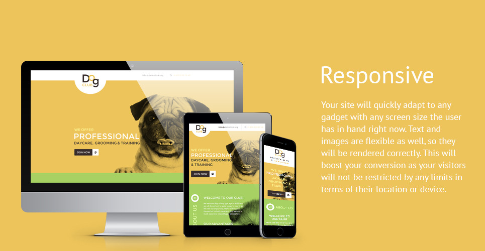 Dog Responsive Landing Page Template - TemplateMonster