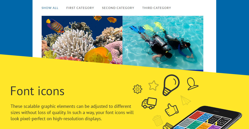Diving Responsive Website Template #58099 - TemplateMonster