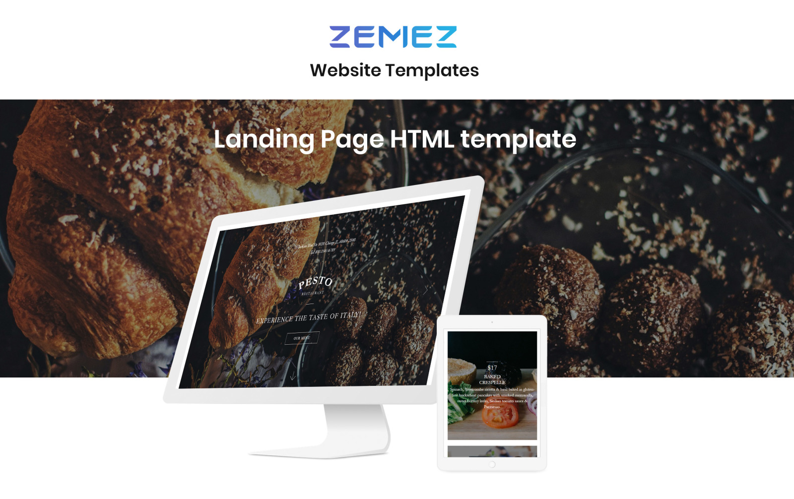 Pesto - Cafe and Restaurant Clean HTML Landing Page Template