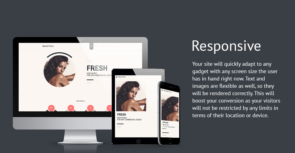 Model Agency Responsive Website Template - TemplateMonster