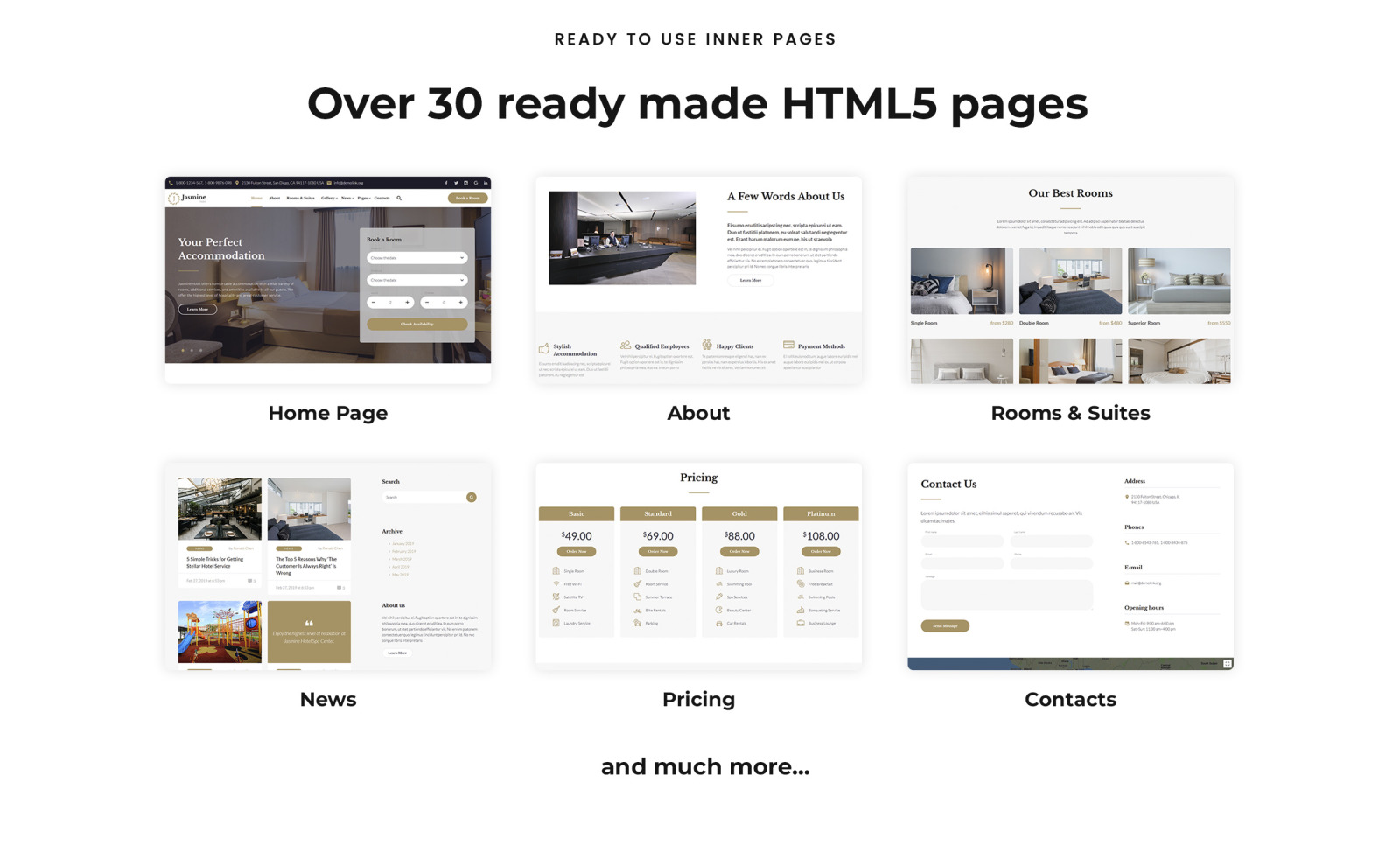 Jasmine - Hotel Classic Multipage HTML5 Website Template