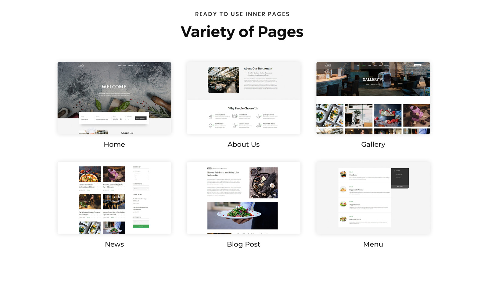 Pesto - Italian Restaurant Multipage Stylish HTML Website Template