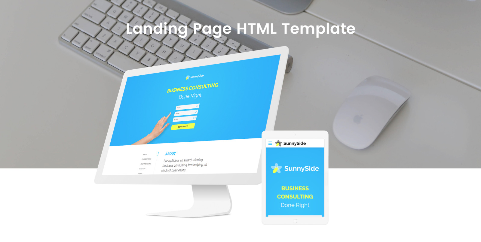 SunnySide - Design Studio Minimal HTML Landing Page Template