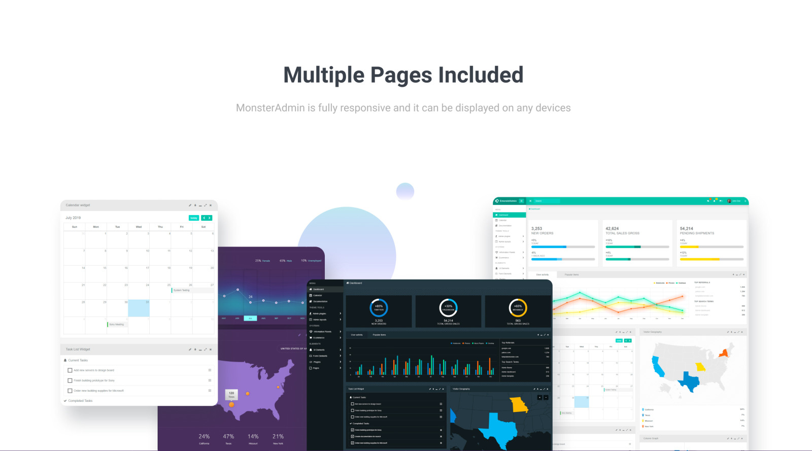 MonsterAdmin Bundle Dashboard Admin Template