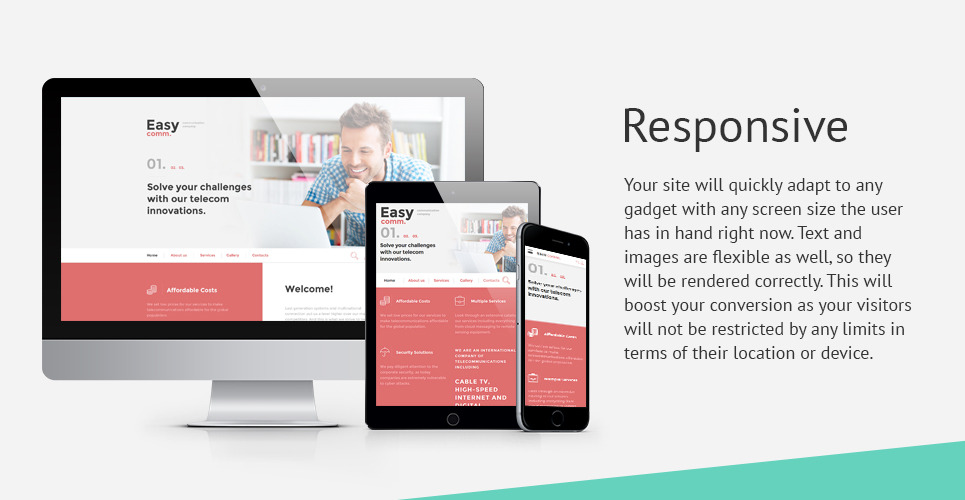 Communications Responsive Website Template - TemplateMonster