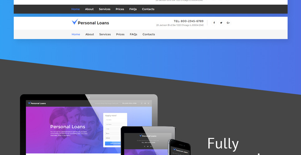 Financial Advisor Responsive Landing Page Template