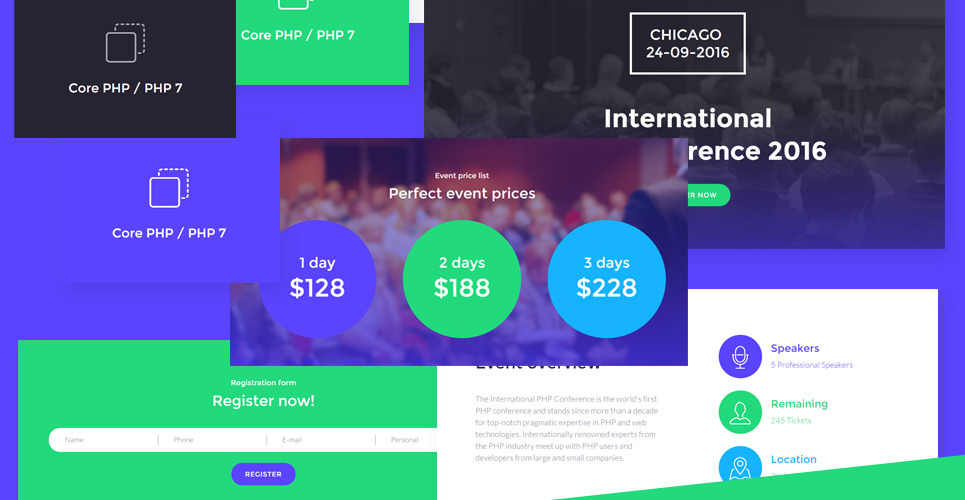 Event Planner Responsive Landing Page Template