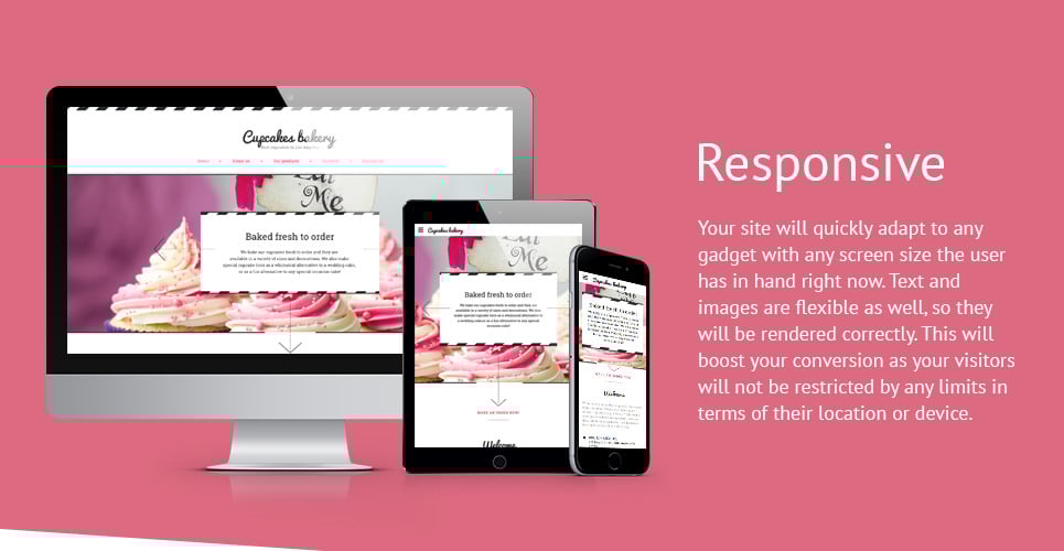 Cupcakes Bakery Website Template #58627 - TemplateMonster