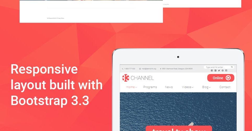 Channel Website Template #58727 - TemplateMonster