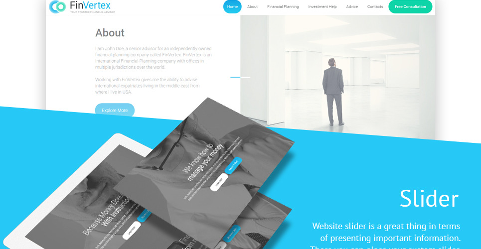 FinVertex Website Template #58735 - TemplateMonster