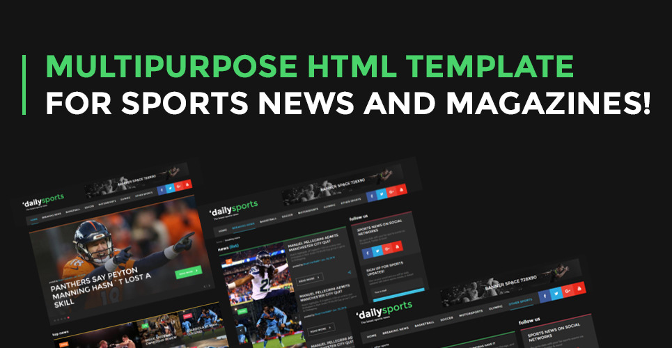 DailySports Website Template #58737 - TemplateMonster