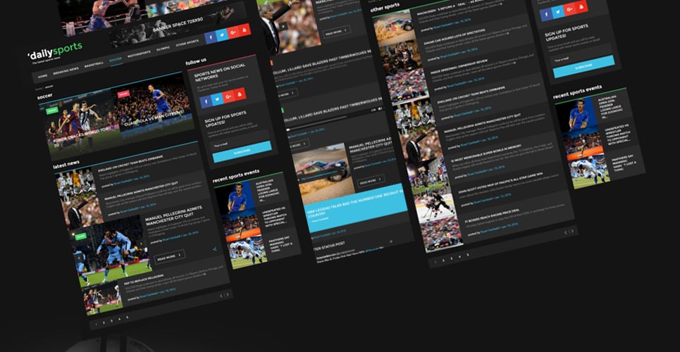 DailySports Website Template #58737 - TemplateMonster