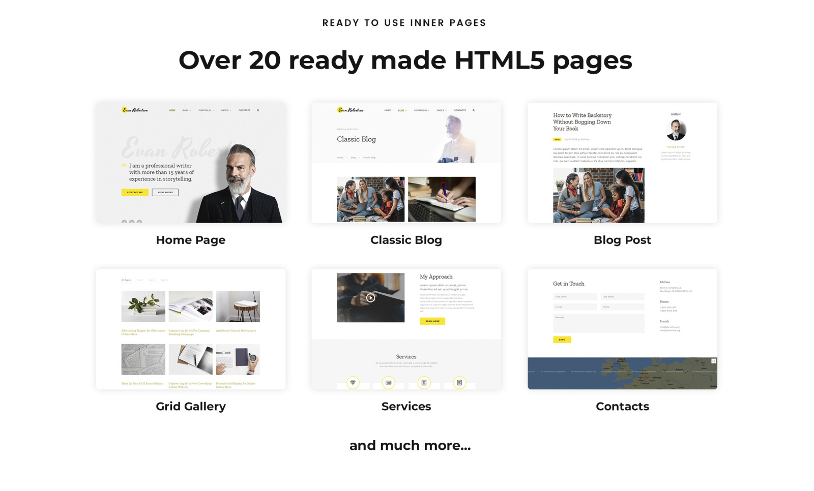 Evan Robertson - Personal Multipage Clean HTML Bootstrap Website Template
