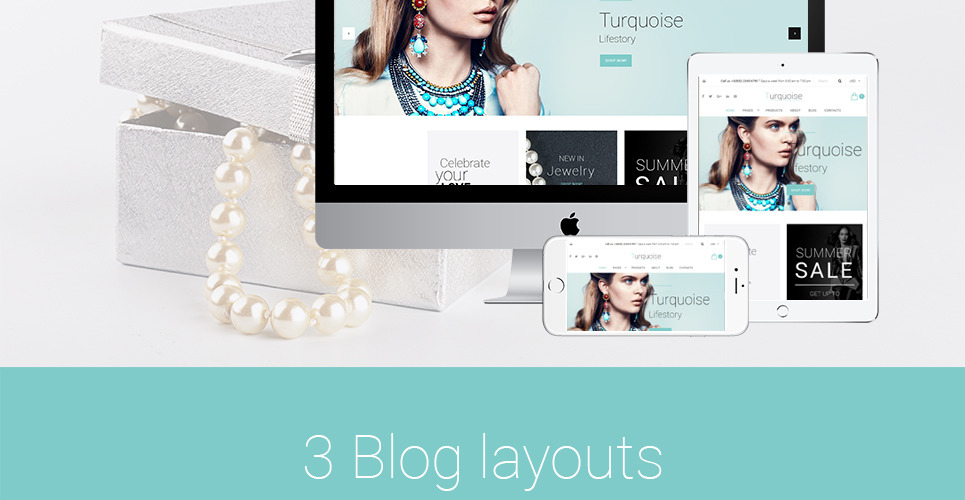 Turquoise Website Template #58937 - TemplateMonster