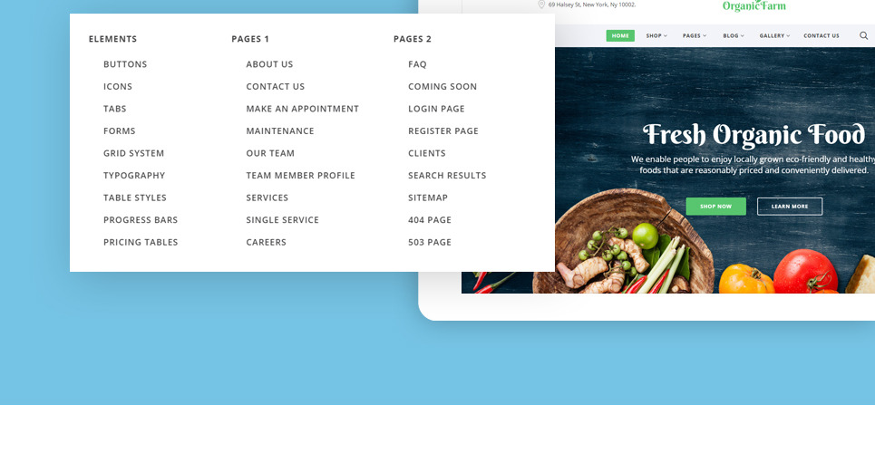 Organic Farm - Food & Drink Multipage Creative HTML Bootstrap Website ...