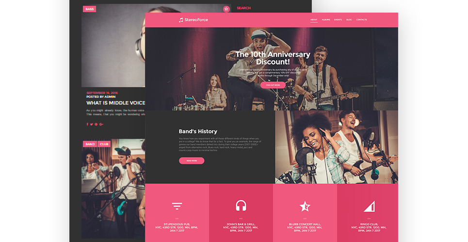 Music Responsive WordPress Theme #58988 - TemplateMonster