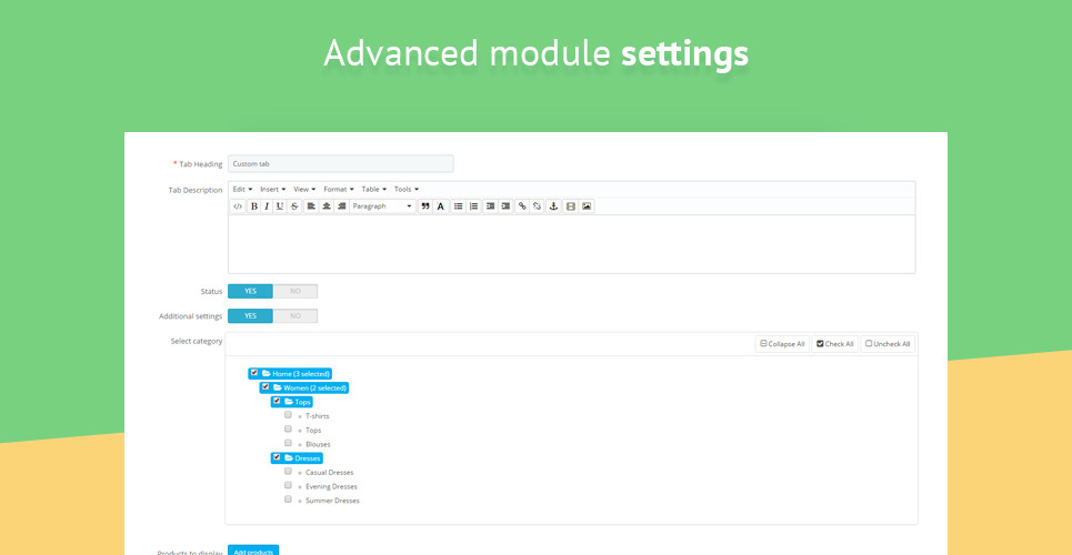 Product Custom Tab PrestaShop module - TemplateMonster