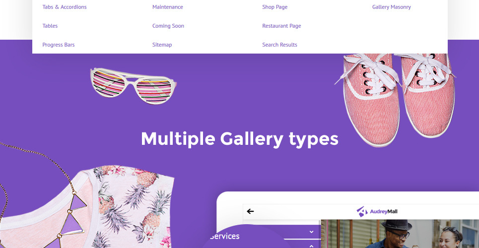 Audrey Mall - Shopping Center, Entertainment Store Website Template
