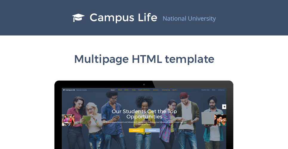 Campus Life - National University Multipage Website Template