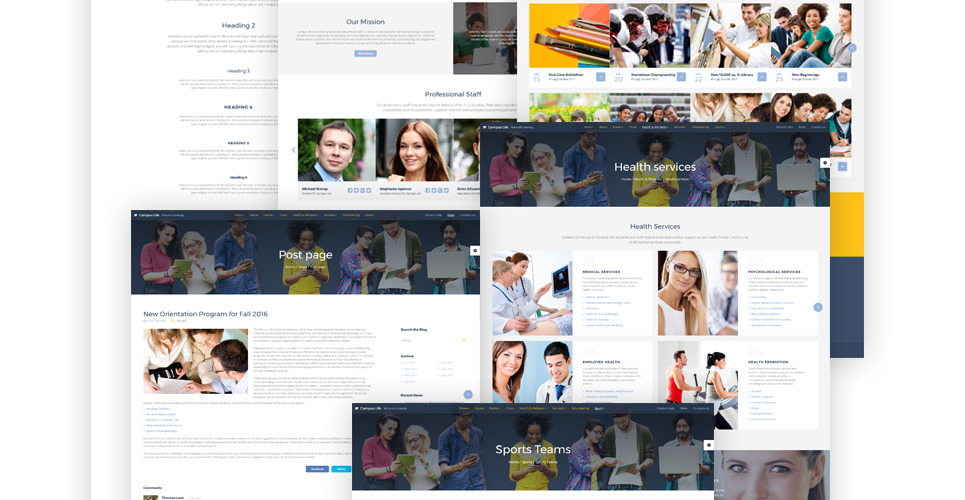 Campus Life - National University Multipage Website Template