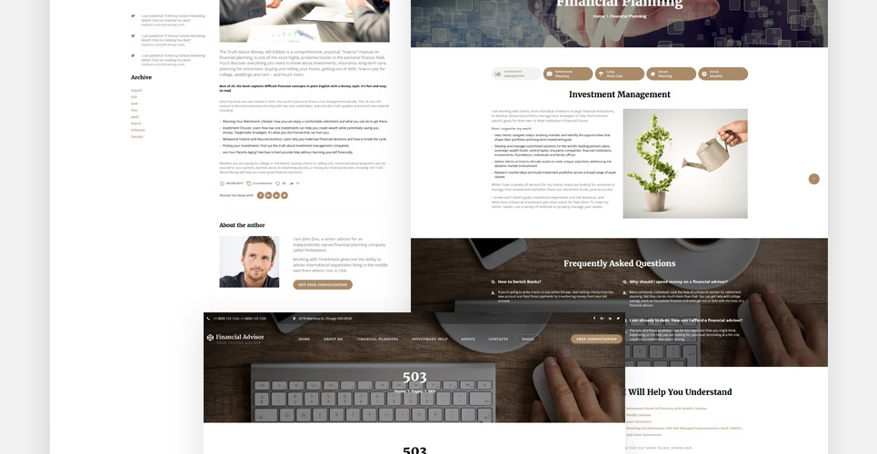 Financial Advisor Multipage Website Template