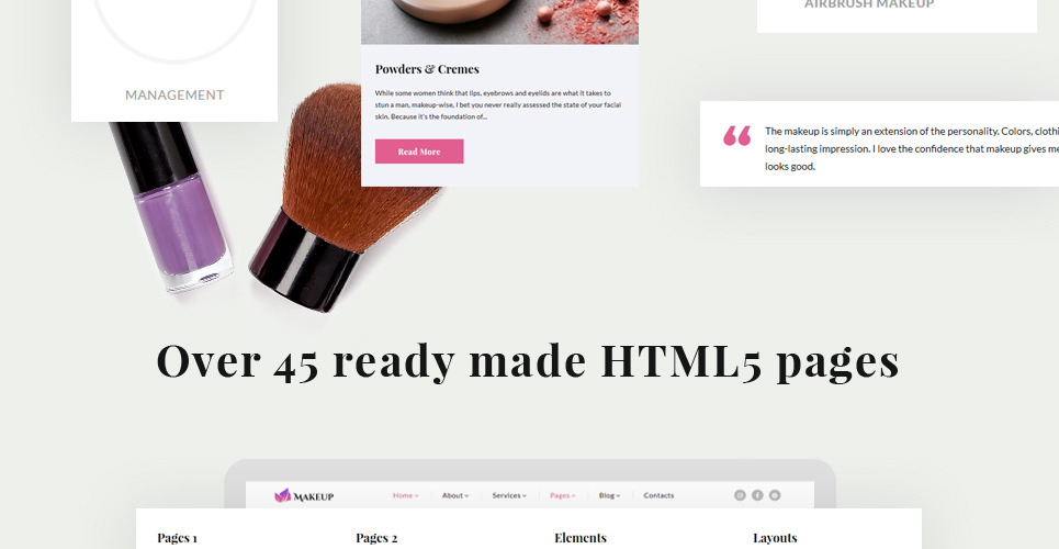 Makeup Artist & Cosmetics Responsive Website Template