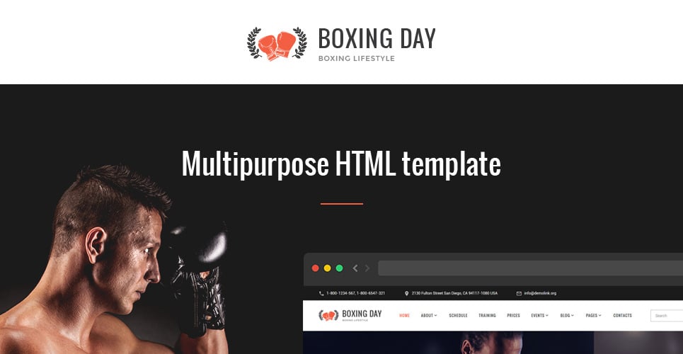 Boxing Day - Boxing Lifestyle Club Responsive Website Template