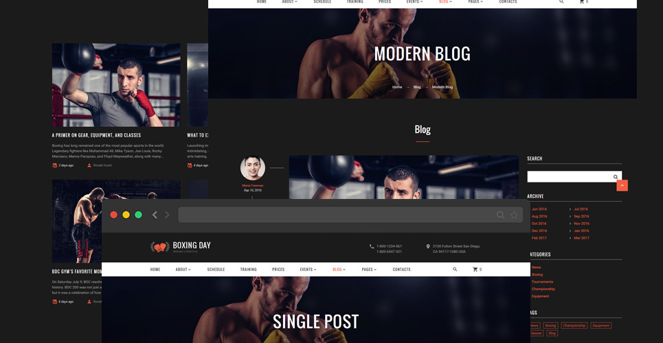 Boxing Day - Boxing Lifestyle Club Responsive Website Template