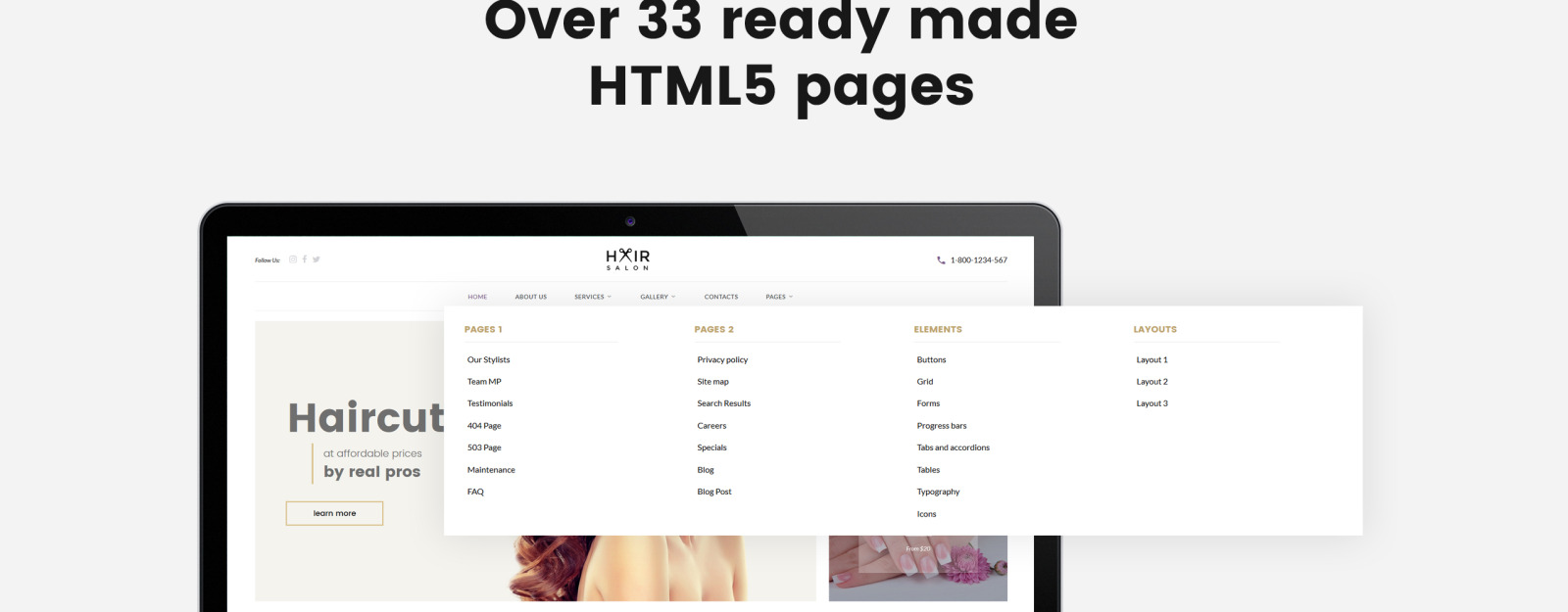 Hair Salon Multipage Website Template - TemplateMonster
