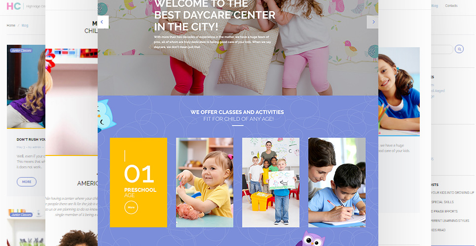 Highridge Center - Kindergarten & Child Care WordPress theme