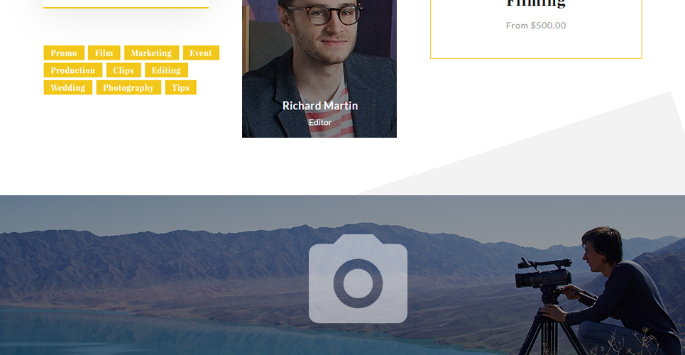 VideoReel - Videographer Multipage Website Template