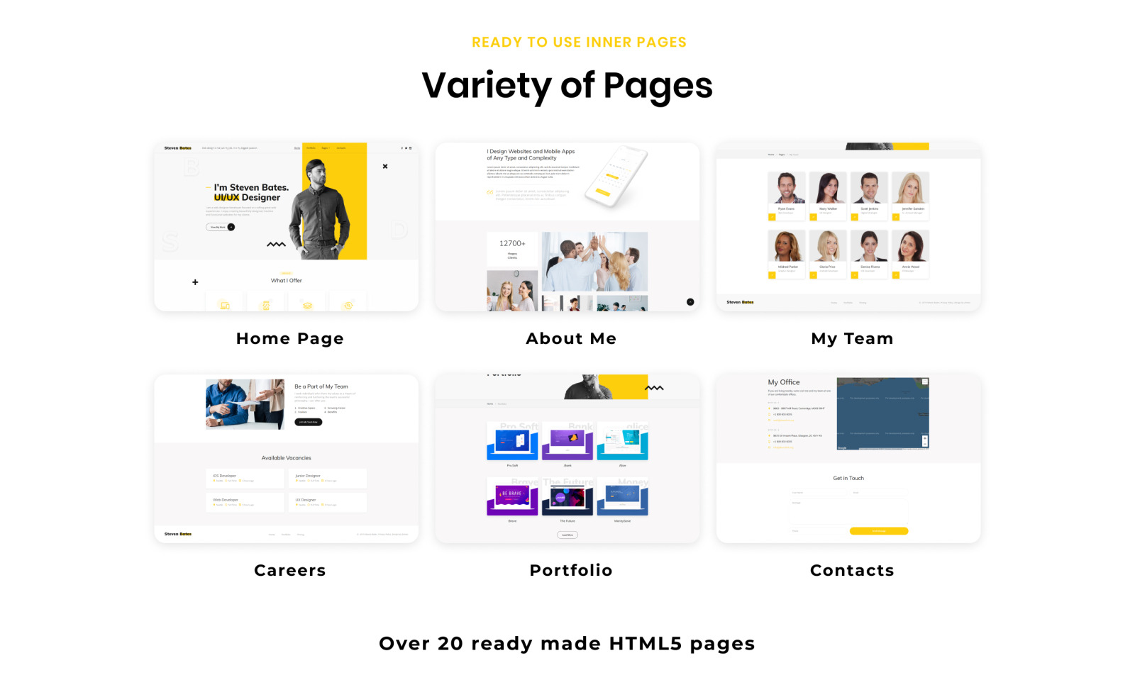 Steven Bates - Personal Page Multipage Modern HTML Website Template