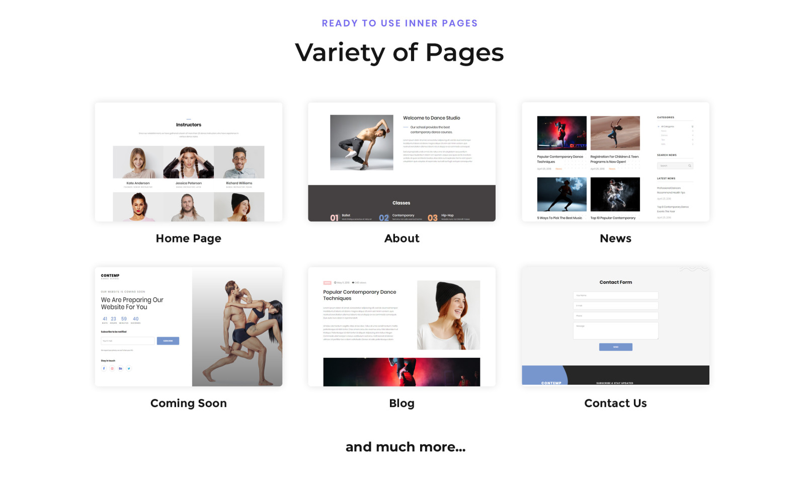 Contemp - Dance School Multipage Creative Bootstrap HTML Website Template