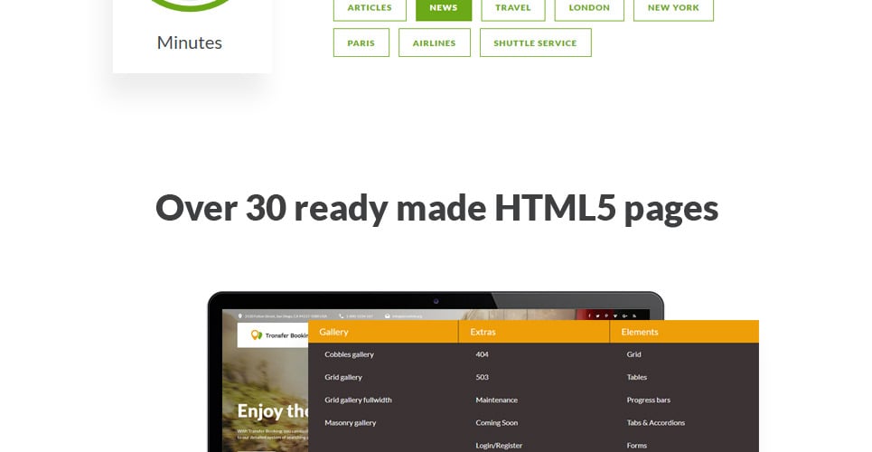 Transfer Booking - Airport Shuttle Services Website Template