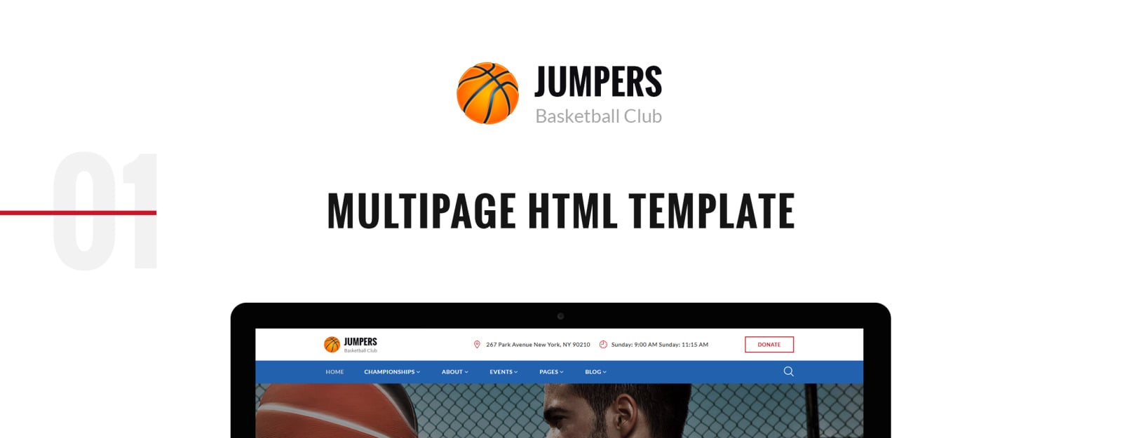 Jumpers - Basketball Club Responsive Multipage Website Template