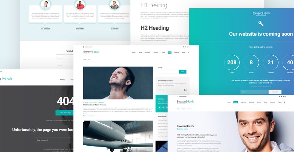 HowardHawk - Business Coaching Multipage Website Template