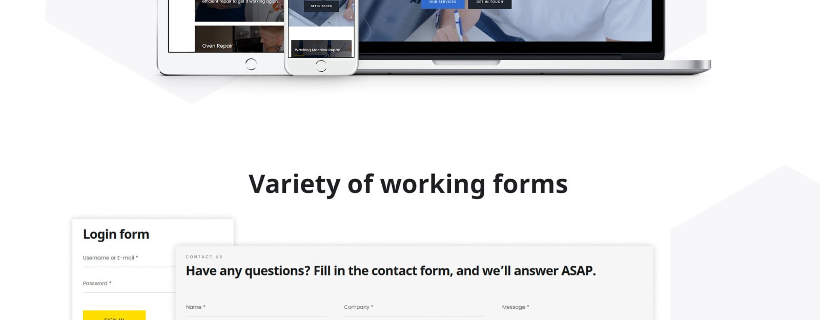 Home Appliance Repair Service Multipage Website Template