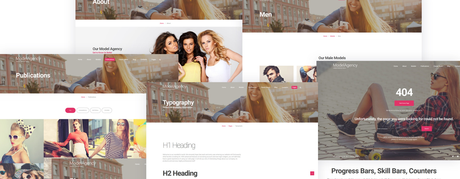 Urban Fashion Girls - Model Agency Multipage Website Template