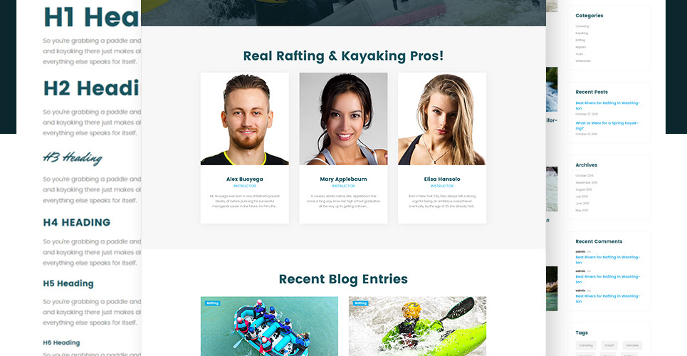 Down River - Rafting & Kayaking WordPress Theme
