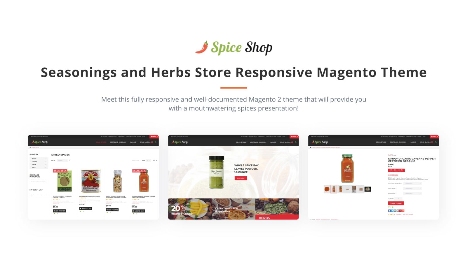 Spices Store - Spices Bootstrap Template Magento Theme