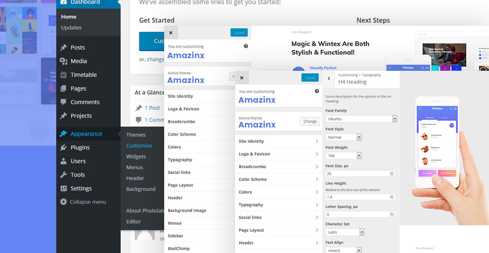 Amazinx - Mobile App Responsive One Page WordPress Theme