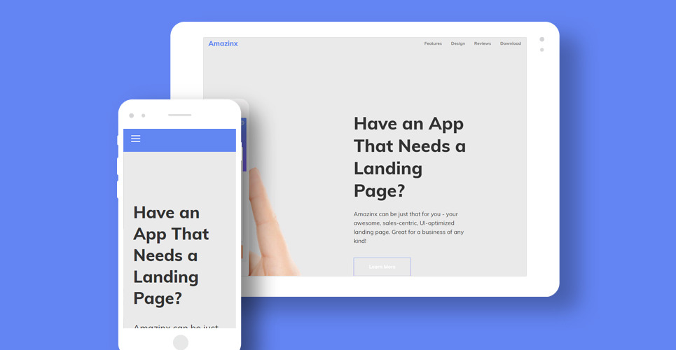 Amazinx - Mobile App Responsive One Page WordPress Theme