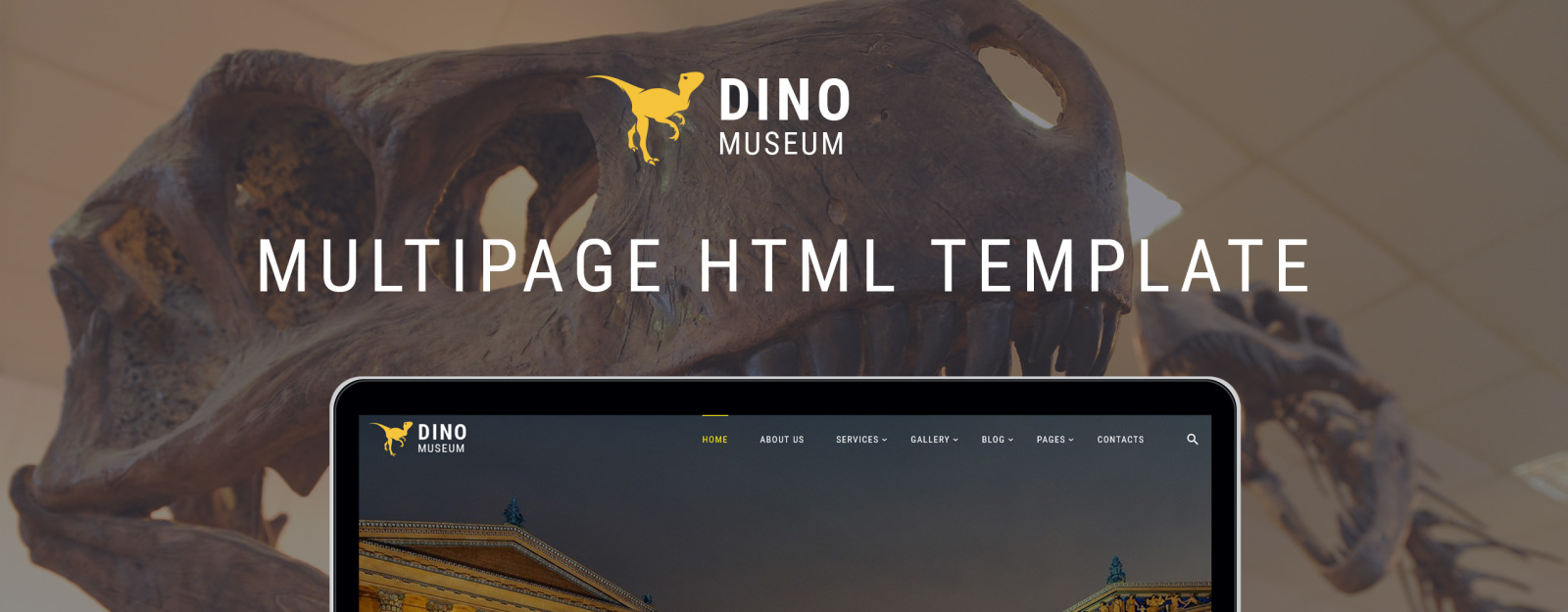 Dino Museum Website Template #64432 - TemplateMonster