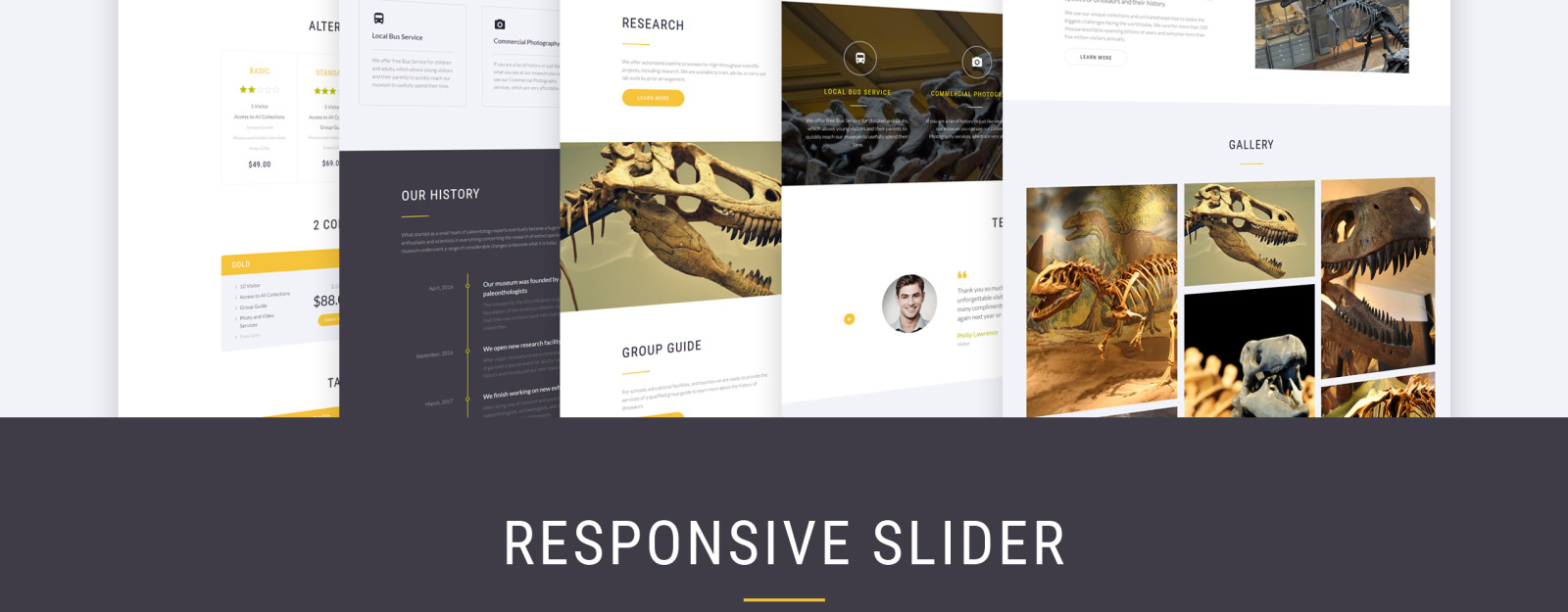 Dino Museum Website Template #64432 - TemplateMonster