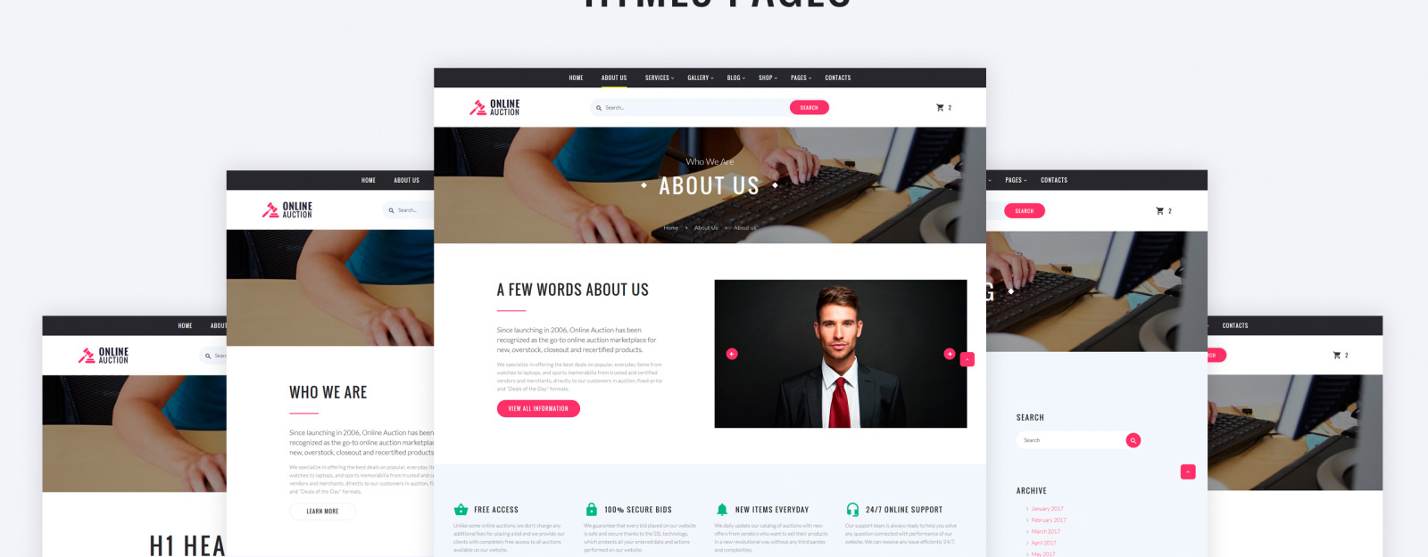 Online Auction Multipage Website Template - TemplateMonster