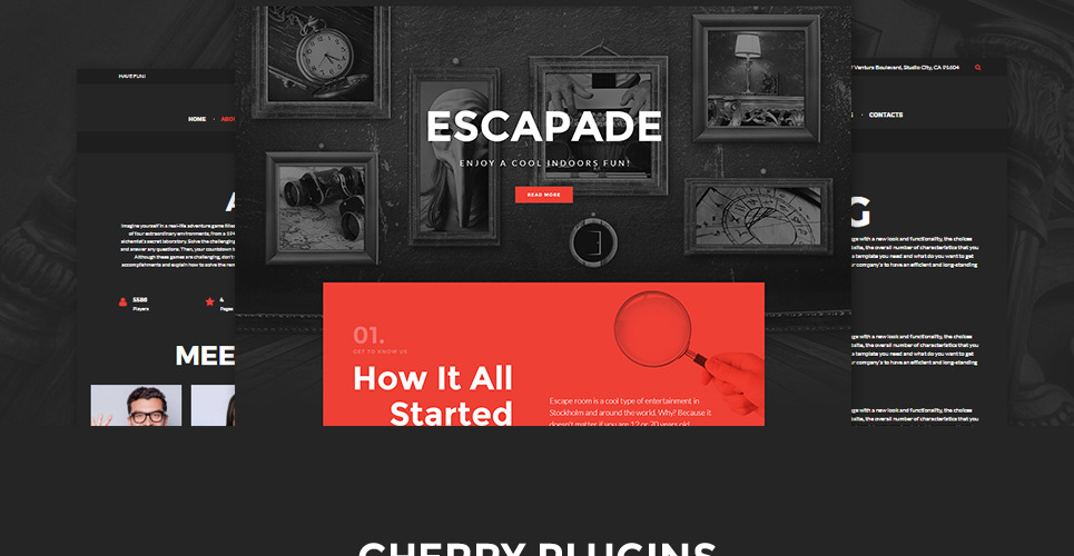 Escapade - Escape Room Responsive WordPress Theme