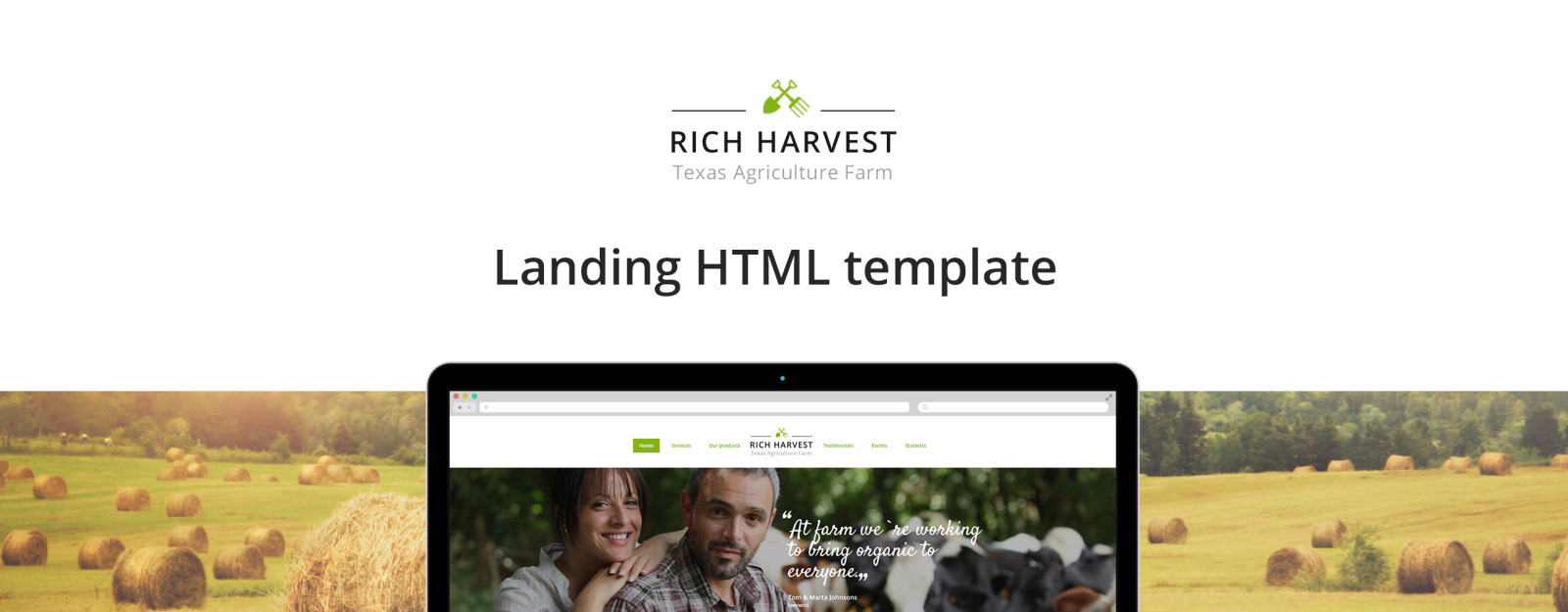 Rich Harvest - Agriculture And Farming Landing Page Template