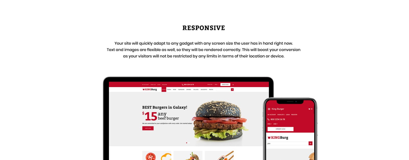 KingBurg - Burger OpenCart Template #66129 - TemplateMonster
