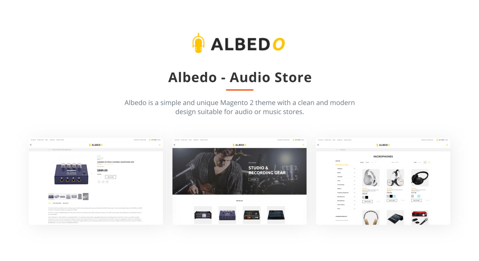 Albedo - Audio Store Magento Template Magento Theme